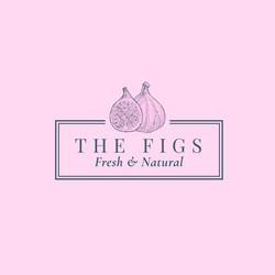 Figs fruit logo round linear logo fig slice Vector Image