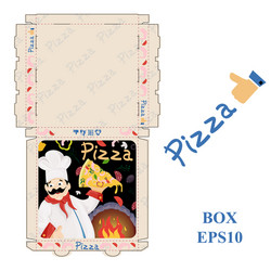 Ready to print 5 pizza food packaging box layout Vector Image