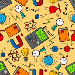Science background with physics seamless pattern Vector Image