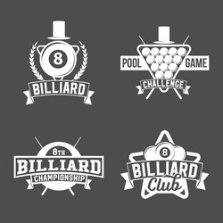 Billiards accessories and emblems Royalty Free Vector Image