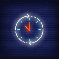 Clock anytime neon sign Royalty Free Vector Image