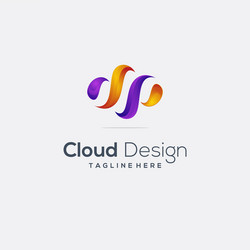 Data cloud logo design template server Royalty Free Vector