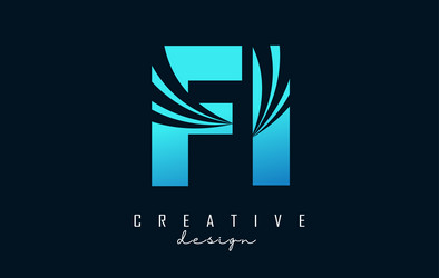 Letters fi logo with a minimalist design Vector Image
