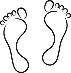 Left foot footprint outline high quality Vector Image