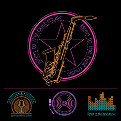 Musical instruments logos and badges graphic Vector Image