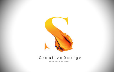 S letter design brush paint stroke Royalty Free Vector Image