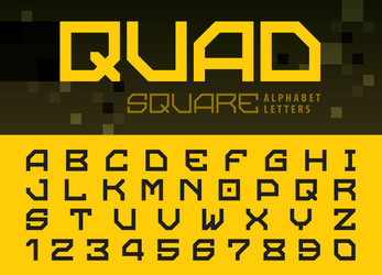 Square alphabet letters and numbers Royalty Free Vector