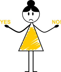 Stick figure agrees with yes in english Royalty Free Vector