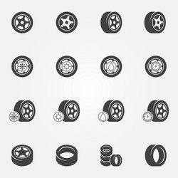 Car rim and tire color icon Royalty Free Vector Image