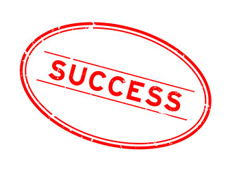Grunge red success word round rubber seal stamp Vector Image