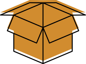 Open cardboard box safety concept icon Royalty Free Vector