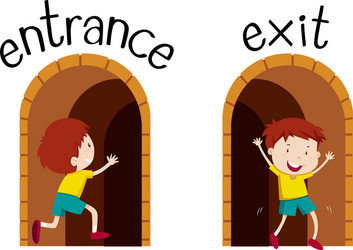 Opposite wordcard for first and last Royalty Free Vector