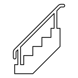 Staircase with railings stairs handrail Royalty Free Vector