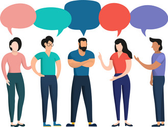 Group friend talk icon simple people Royalty Free Vector