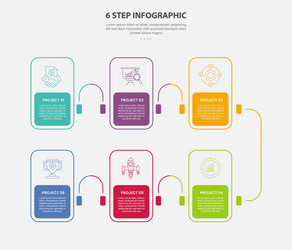 6 points template infographic outline style Vector Image
