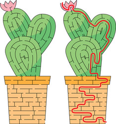 Cactus maze Royalty Free Vector Image - VectorStock