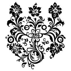 Number 2 floral decorative ornament Royalty Free Vector