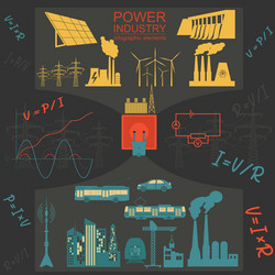 Power energy industry infographic electric systems
