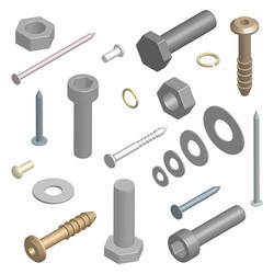 Fasteners round concept with nut Royalty Free Vector Image
