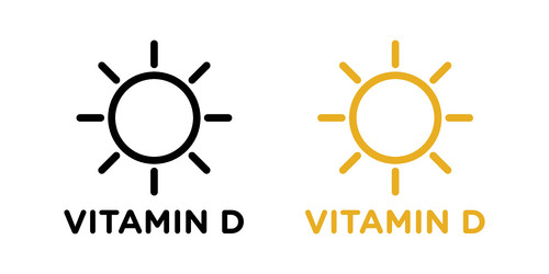 Vitamin d icon set from sun light Royalty Free Vector Image