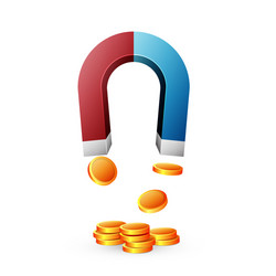 U shaped horseshoe magnet on white background Vector Image