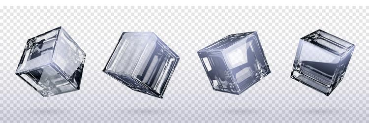 3d crystal light holographic glass cube Royalty Free Vector