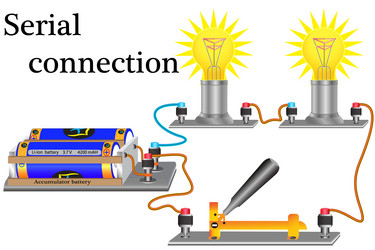 Serial connection of light bulbs Royalty Free Vector Image