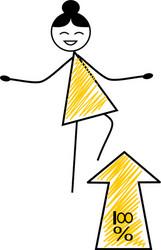 Stick figures stickman good and happy Royalty Free Vector