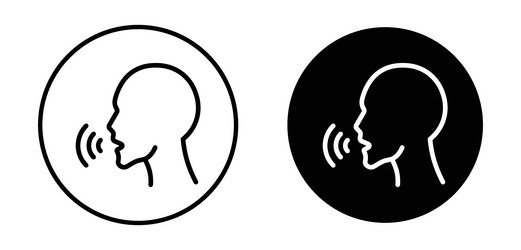 Voice Recognition Icon Set Speak Control Vector Image