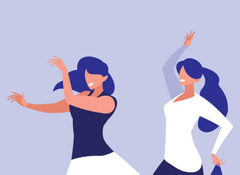 Young girls dancing characters Royalty Free Vector Image