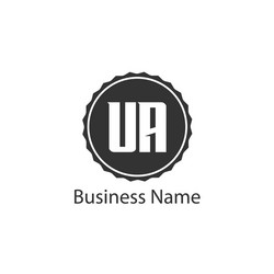 Initial letter ua logo template design Royalty Free Vector