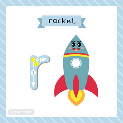 Letter r cute children colorful transportations Vector Image