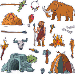 Stone age people Royalty Free Vector Image - VectorStock