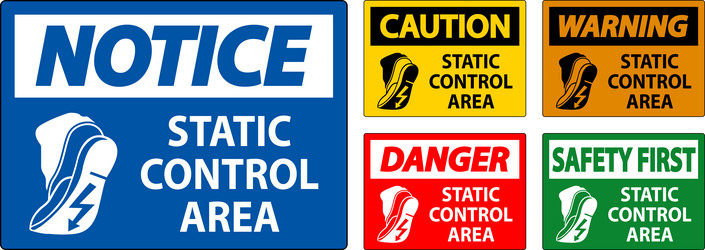 Safety first sign static sensitive devices do Vector Image