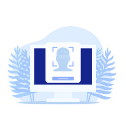 Security shield icon face identification Vector Image