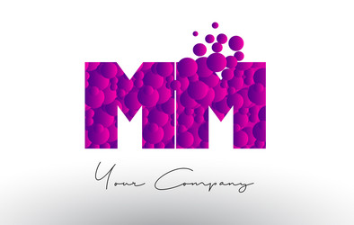 Creative colorful letters mm m logo with leading Vector Image