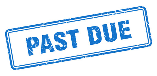 Past due stamp rectangular Royalty Free Vector Image
