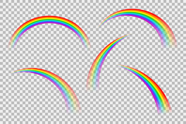 Striped rainbow arc with transparency effect Vector Image