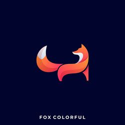 Abstract red fox symbol icon Royalty Free Vector Image
