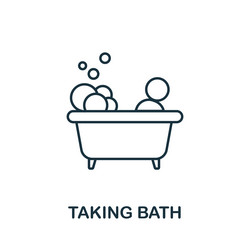 Taking bath icon monochrome sign from home rest Vector Image