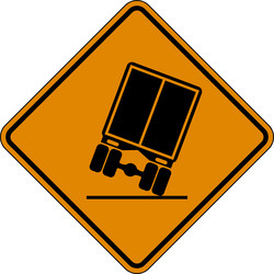 Traffic sign truck falling graphic on white Vector Image