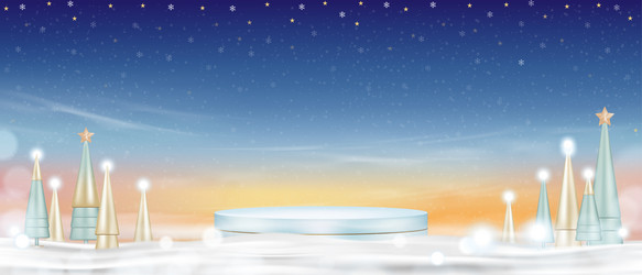 Christmas background with winter landscape Vector Image