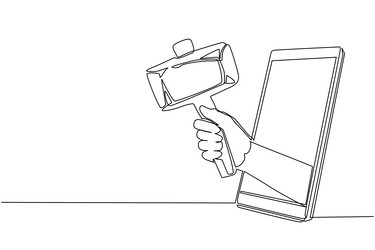 Continuous one line drawing hand holding Vector Image