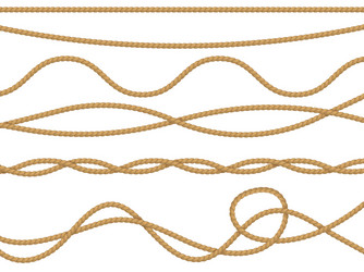 Realistic fiber ropes curve rope nautical cord Vector Image