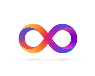 Infinity symbol with color gradient Royalty Free Vector