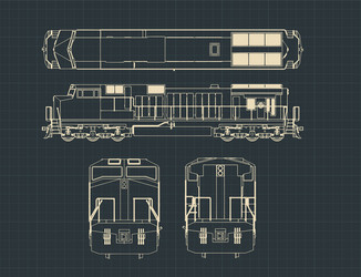 Modern diesel railway locomotive with great power Vector Image