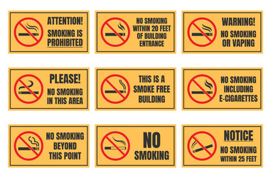 Warning no smoking sign dust hazard dust mask Vector Image