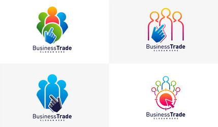 Click people logo design colorful Royalty Free Vector Image