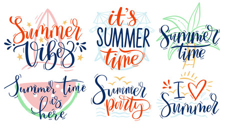 Hello summer hand drawn lettering Royalty Free Vector Image