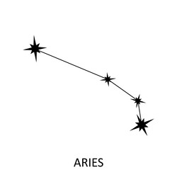 Aries constellation zodiac stars map Royalty Free Vector